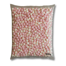 Mini Marshmallows Pink & White - 1kg Bulk Bag