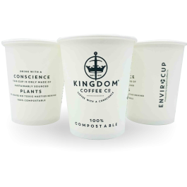 8oz 100% Biodegradable EnviroCup Single-Walled Paper Cups (strip of 100)